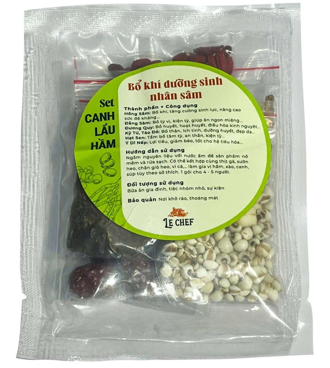 Set Canh - Lẩu - Hầm Bổ khí dưỡng sinh nhân sâm